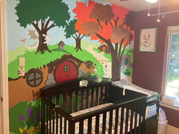 Hobbit Holes Paint-by-Number Mural – Elephants on the Wall