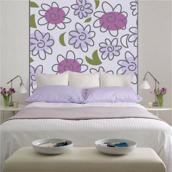 Large Squiggly Flowers Paint-by-Number Mural – Elephants on the Wall